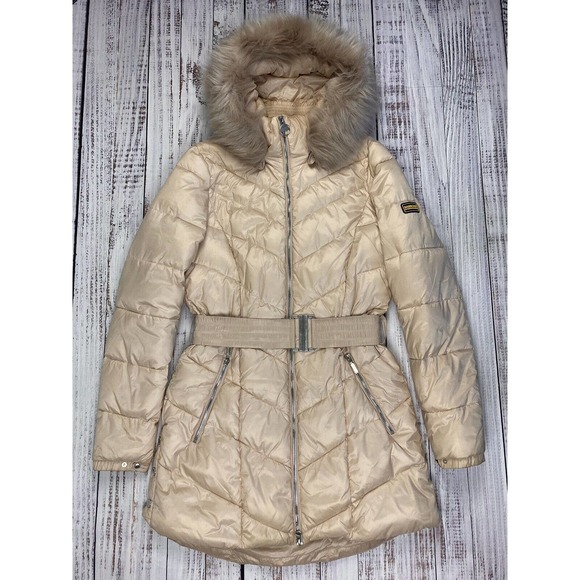 Barbour | Jackets & Coats | Barbour Blush Pink Quilted Fur Trim Belted ...
